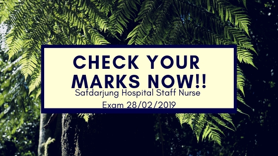 Safdarjung Hospital Staff Nurse Exam 28/02/19 - Check Your Marks Now ...